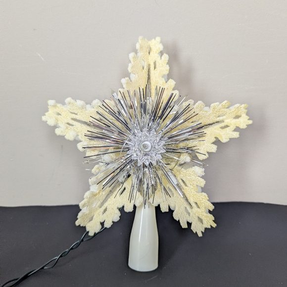 Holiday | Vintage Christmas Tree Topper Star Lighted Snowflake With ...